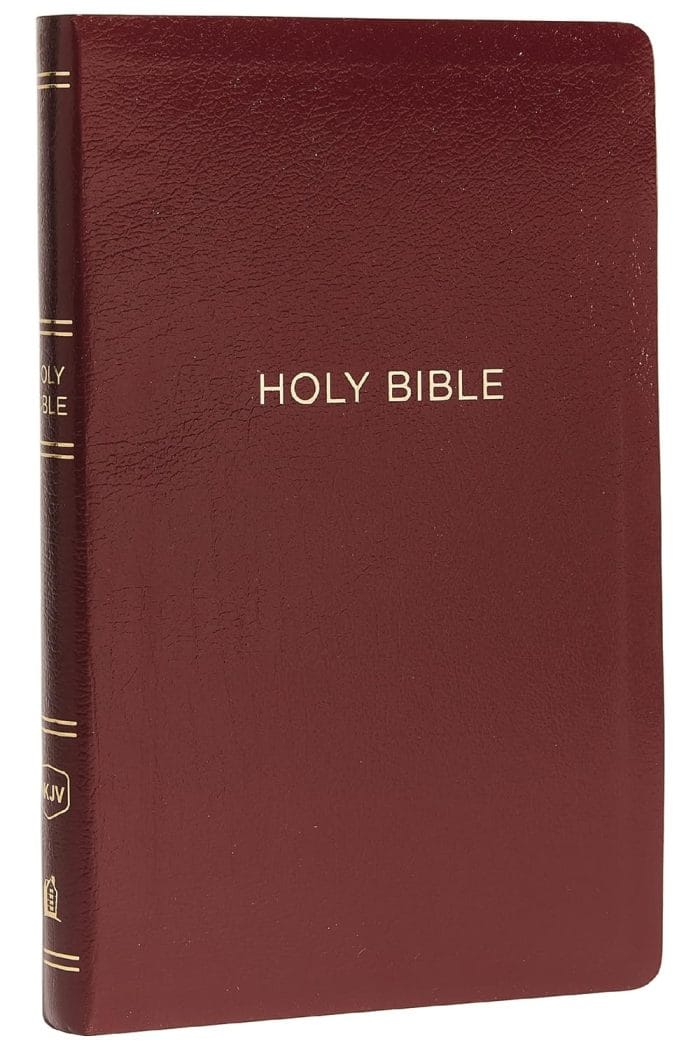 NKJV, Thinline Reference Bible, Leather-Look, Burgundy - Stornoway ...